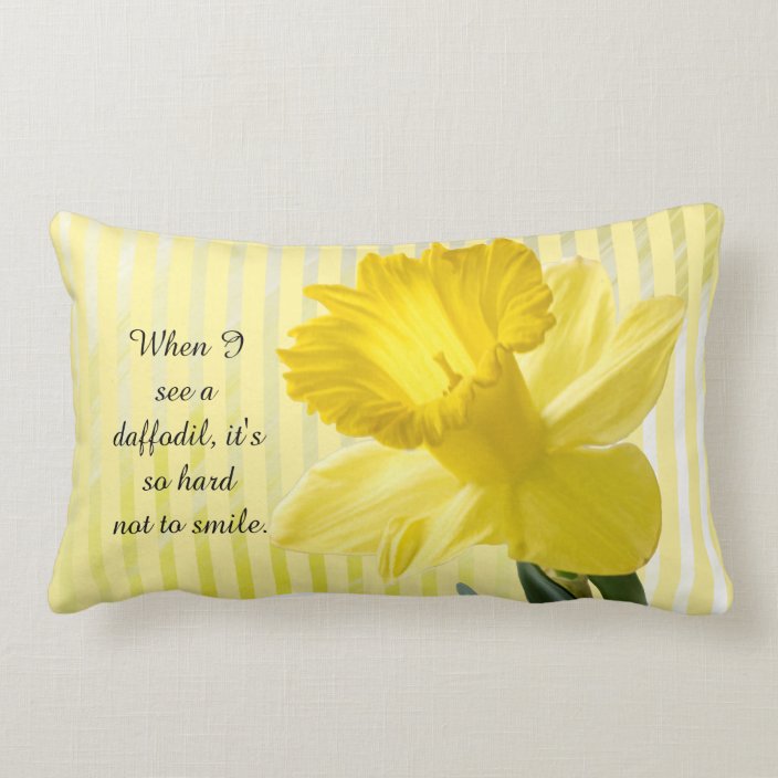 Quote on Yellow Spring Daffodil Picture Lumbar Pillow | Zazzle.com