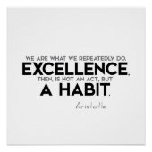 QUOTES: Aristotle: Excellence, a habit Poster | Zazzle