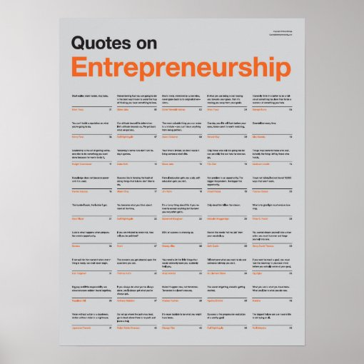 Quotes on Entrepreneurship Poster - Grey Edition | Zazzle