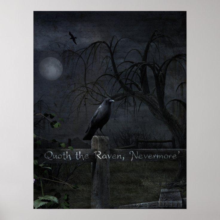 "Quoth the Raven, 'Nevermore'" Gothic Poster | Zazzle