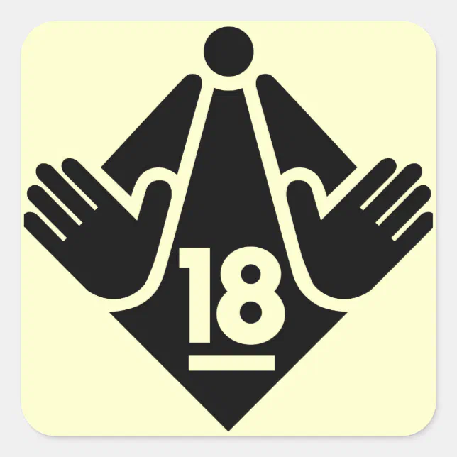 R18 SQUARE STICKER | Zazzle