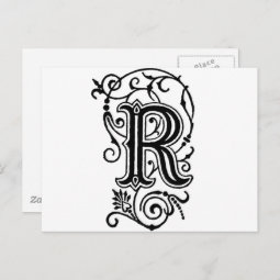 R Decorative Letter Postcard | Zazzle