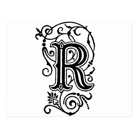 R Decorative Letter Postcard | Zazzle.com