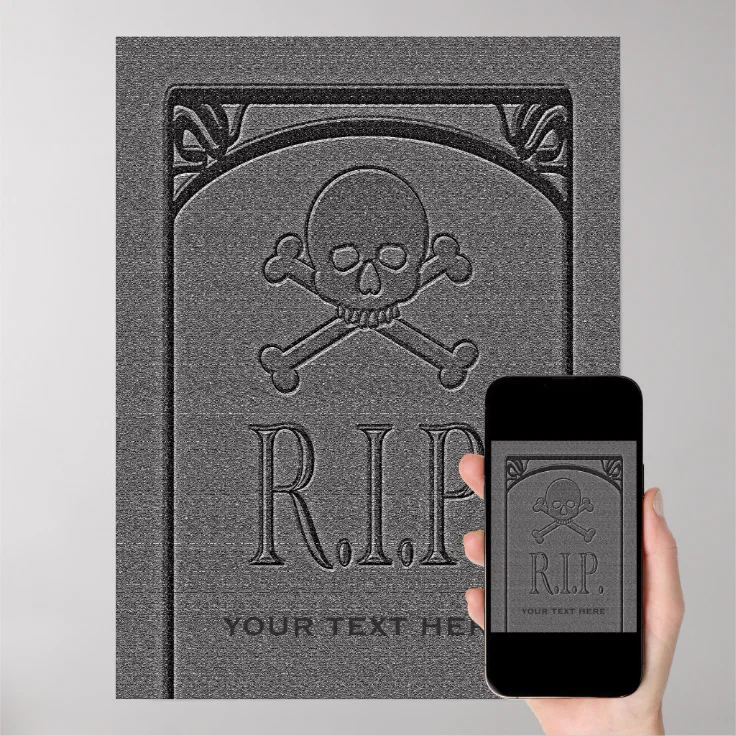 R.I.P. Custom Name Gravestone Halloween Props Poster | Zazzle