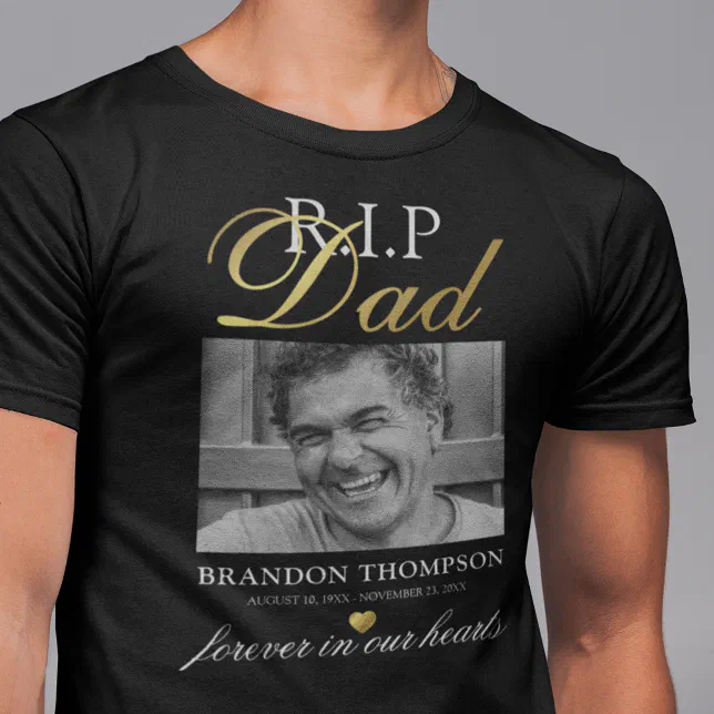 R.I.P Dad Photo Memorial T-Shirt | Zazzle