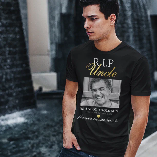 R.I.P Uncle Photo Memorial T-Shirt | Zazzle
