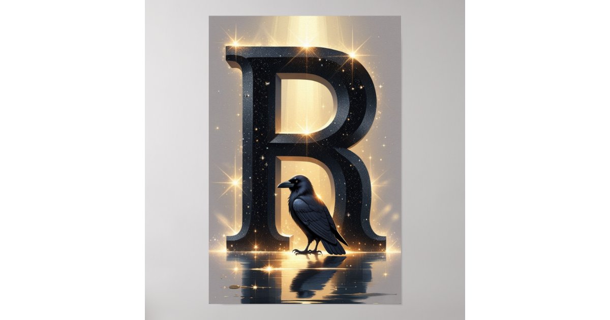 R is for Raven – Halloween Alphabet Letter Poster | Zazzle