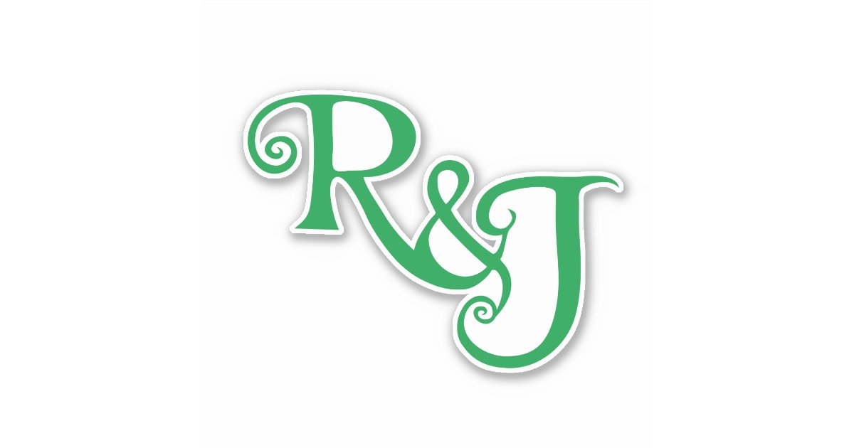R&J Monogram wedding Sticker | Zazzle