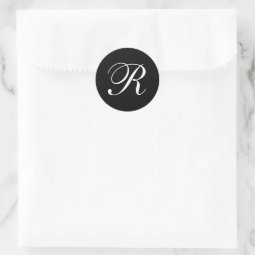 R Monogram Black and White Stickers | Zazzle