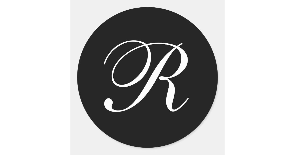 R Monogram Black and White Stickers | Zazzle