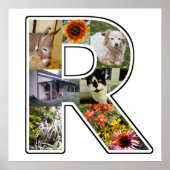 R Monogram Create Your Own 8 Custom Photo Collage Poster | Zazzle