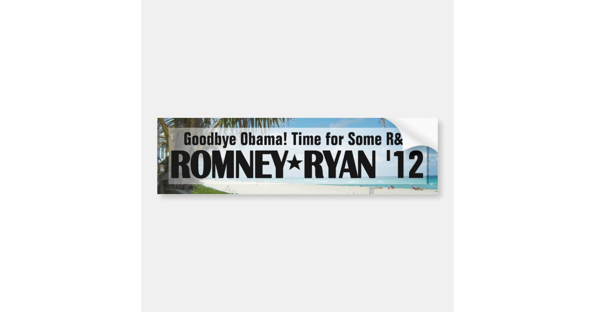 R&R Romney/Ryan Bumper Sticker | Zazzle