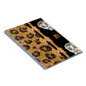 RAB Rockabilly Gold Leopard Print Sugar Skulls Notebook | Zazzle