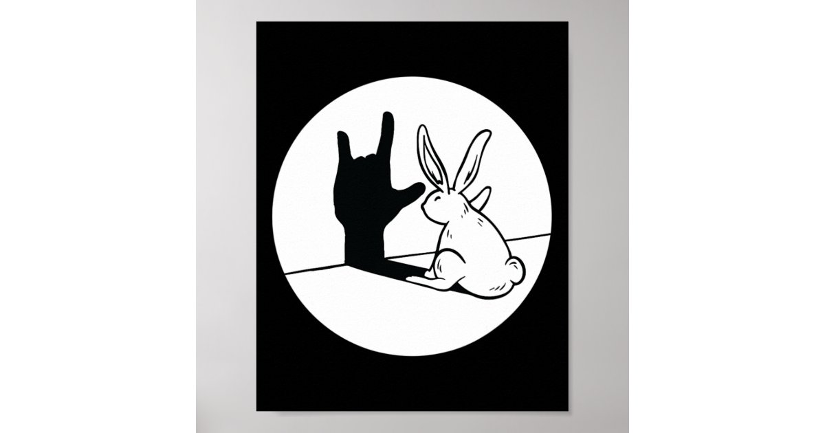 Rabbit Asl Hand Gesture Deaf Hearing Loss Awarenes Poster | Zazzle