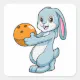 Rabbit at Bowling with Bowling ball Square Sticker | Zazzle