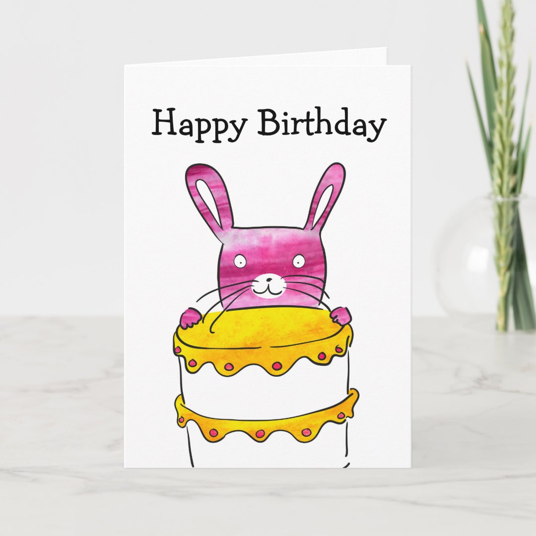 Rabbit birthday card | Zazzle