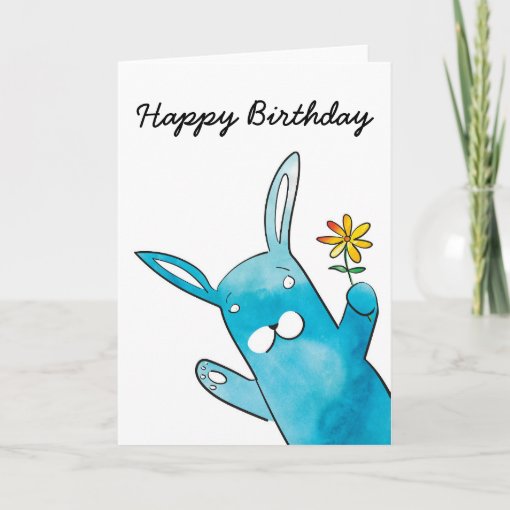 Rabbit Birthday Card | Zazzle