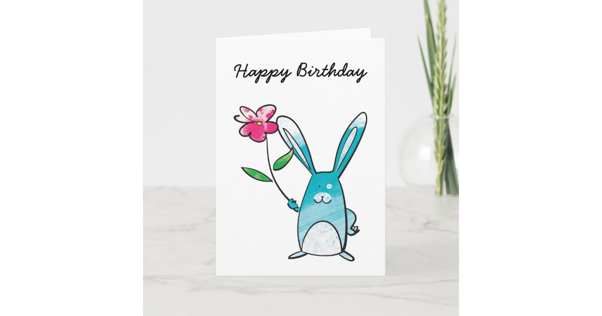 Rabbit Birthday Card | Zazzle