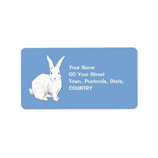 Rabbit blue Address Label | Zazzle.com
