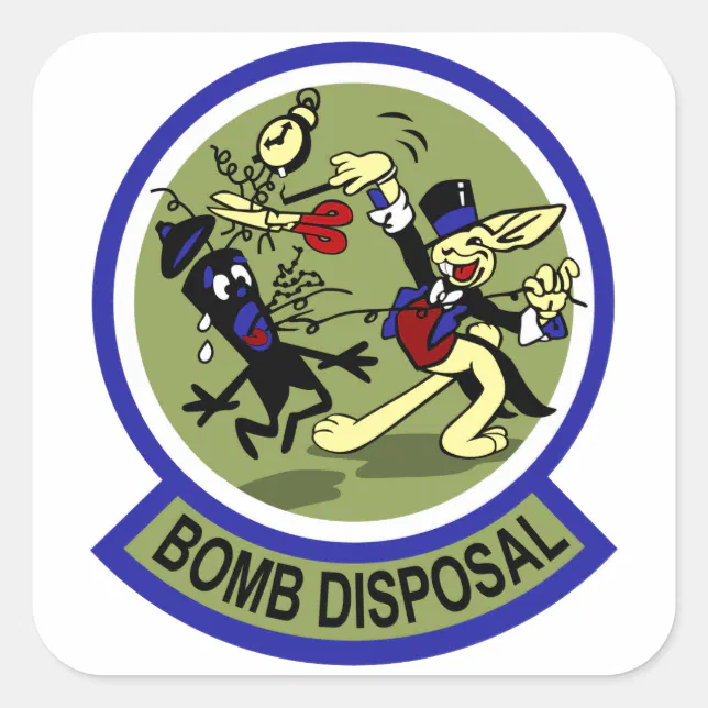 Rabbit Bomb Disposal Square Sticker | Zazzle