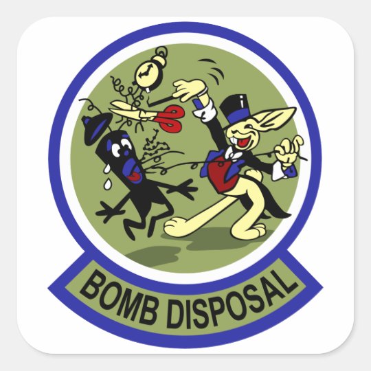 Rabbit Bomb Disposal Square Sticker | Zazzle.com