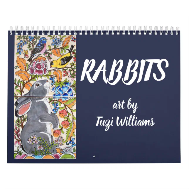 Rabbit Bunny Art Calendar Any Year Tuzi Williams | Zazzle
