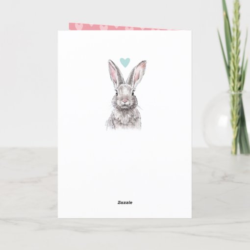 Rabbit Bunny Love Cute Funny Animal Valentines day Holiday Card | Zazzle