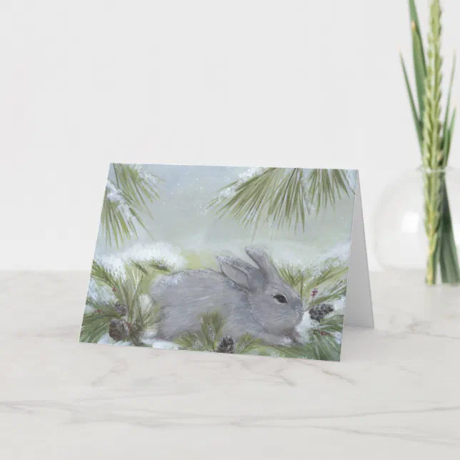 Rabbit Christmas Card | Zazzle