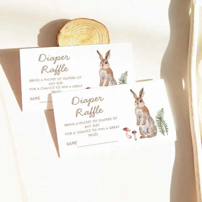 Rabbit Diaper Raffle Baby Shower Enclosure Card | Zazzle