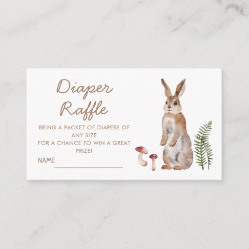 Rabbit Diaper Raffle Baby Shower Enclosure Card | Zazzle