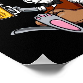 Rabbit Drinking Beer Bunny Funny Party Poster | Zazzle