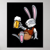 Rabbit Drinking Beer Bunny Funny Party Poster | Zazzle