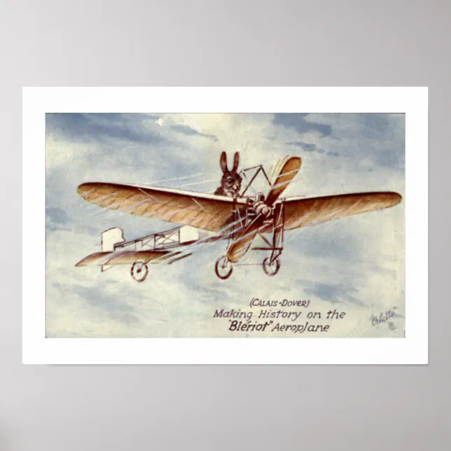 Rabbit Flying a Plane Poster | Zazzle
