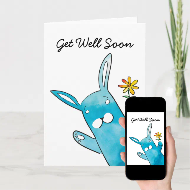 Rabbit Get Well Soon Card | Zazzle