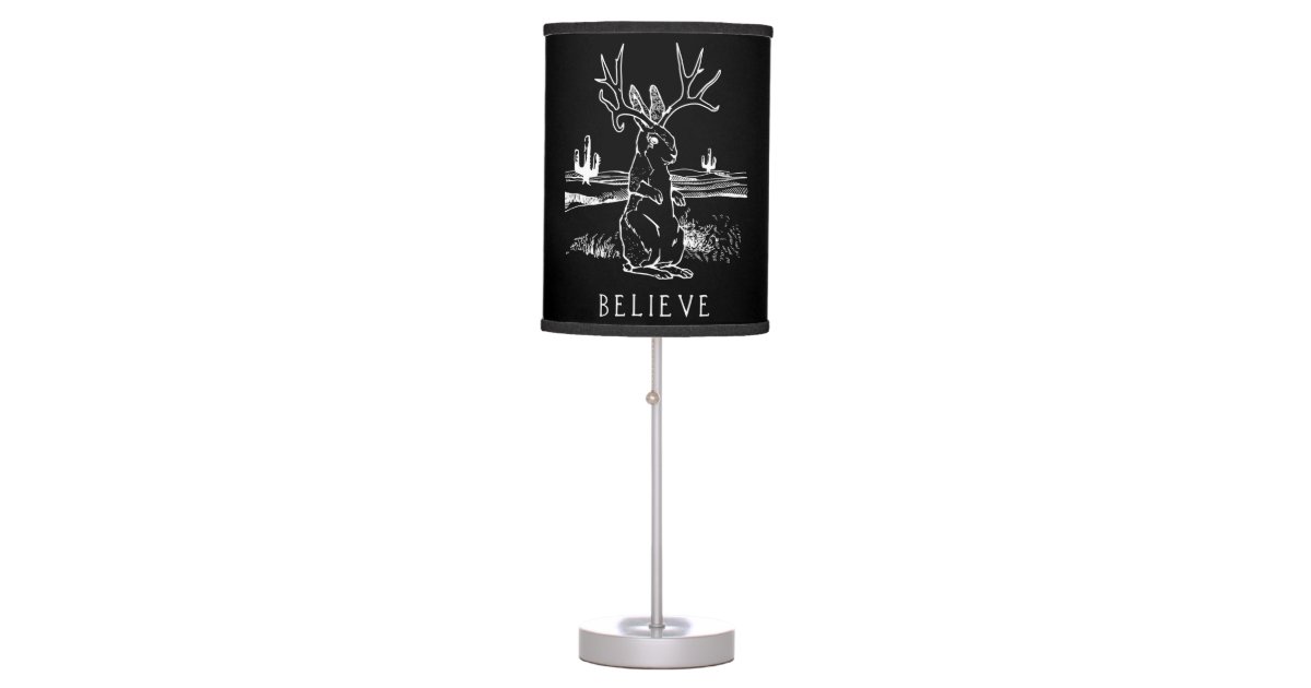 Rabbit Gift | Believe Jackalope Table Lamp | Zazzle