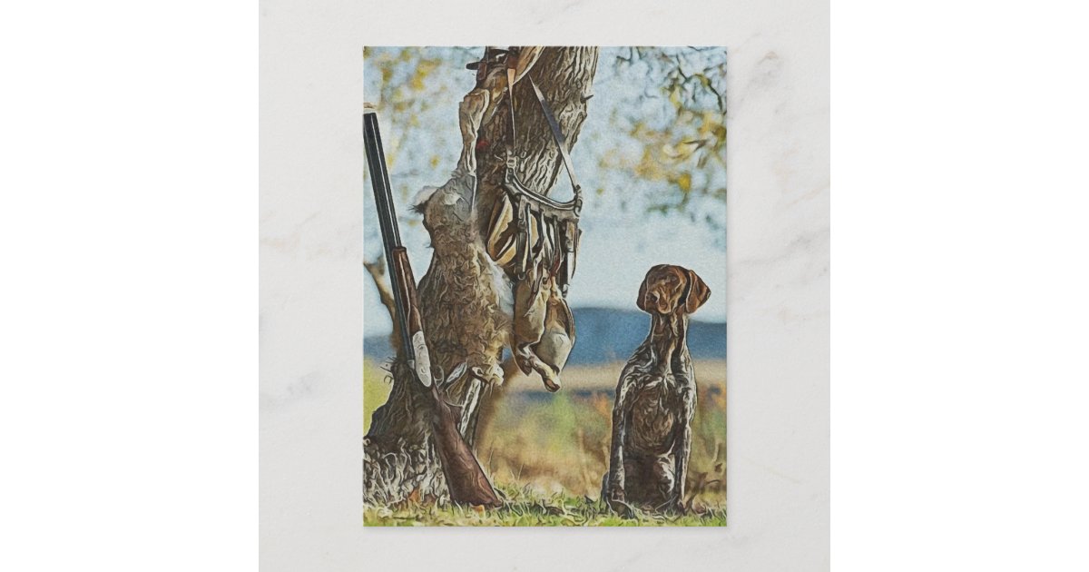 Rabbit hunting with GSP Postcard | Zazzle