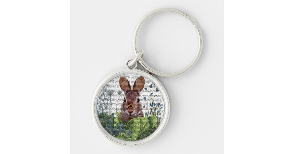 Rabbit in a Cabbage Patch Keychain | Zazzle