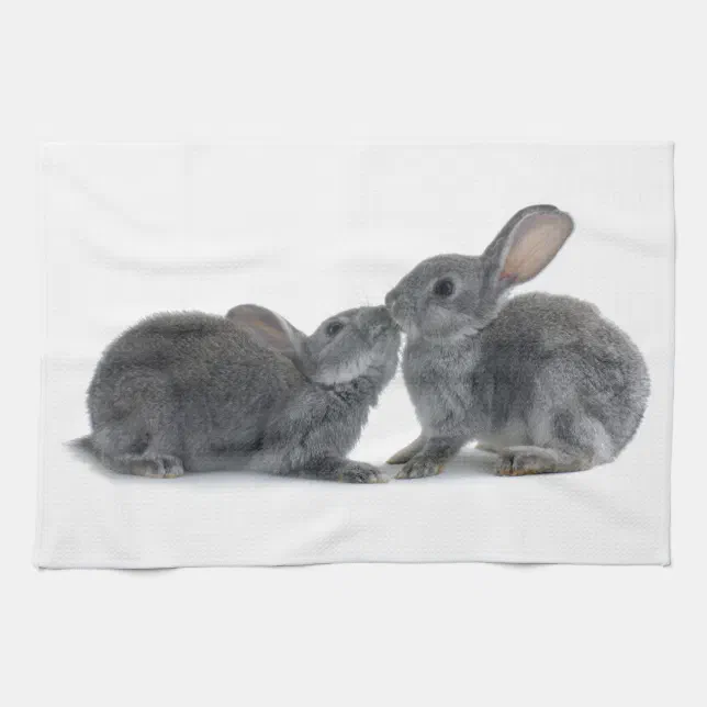 Rabbit Kiss Towel | Zazzle