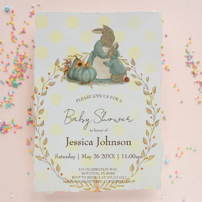 Rabbit Peter Baby Shower Invitation | Zazzle