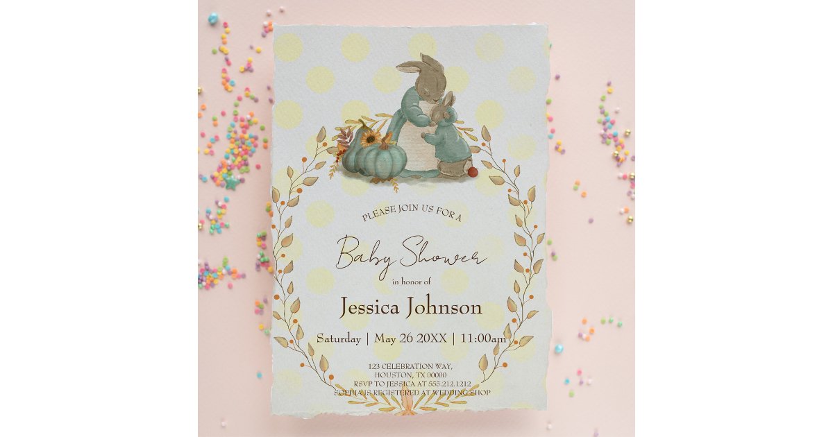 Rabbit Peter Baby Shower Invitation | Zazzle