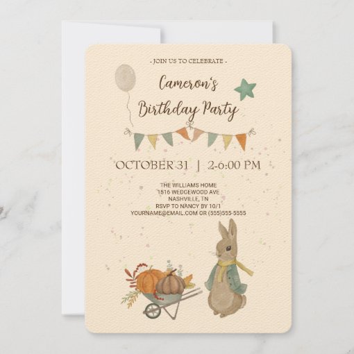 Rabbit Peter Birthday Party Invitation | Zazzle