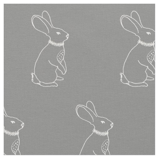 Rabbit Print Fabric | Zazzle