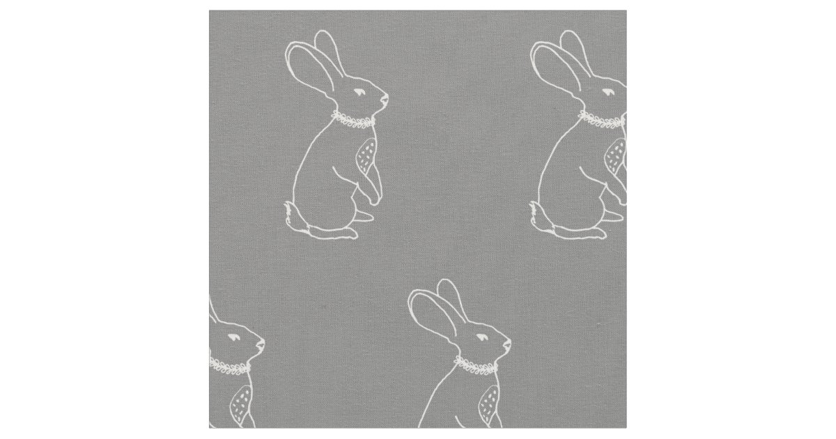 Rabbit Print Fabric | Zazzle