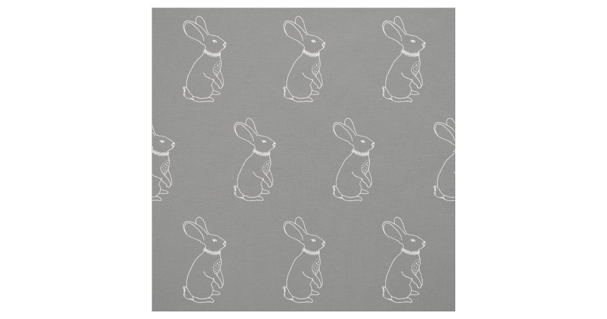 Rabbit Print Fabric | Zazzle
