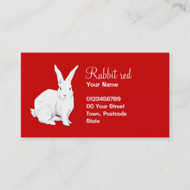 Rabbit red Business Card | Zazzle
