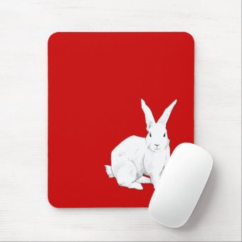 Rabbit red Mousepad | Zazzle