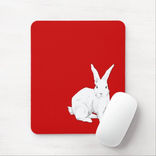 Rabbit red Mousepad | Zazzle