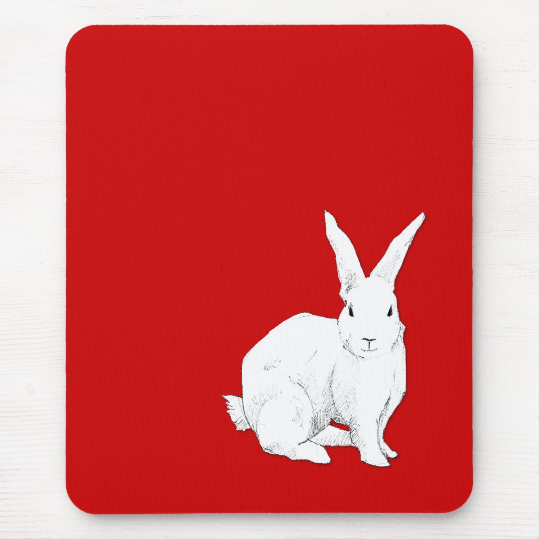 Rabbit red Mousepad | Zazzle
