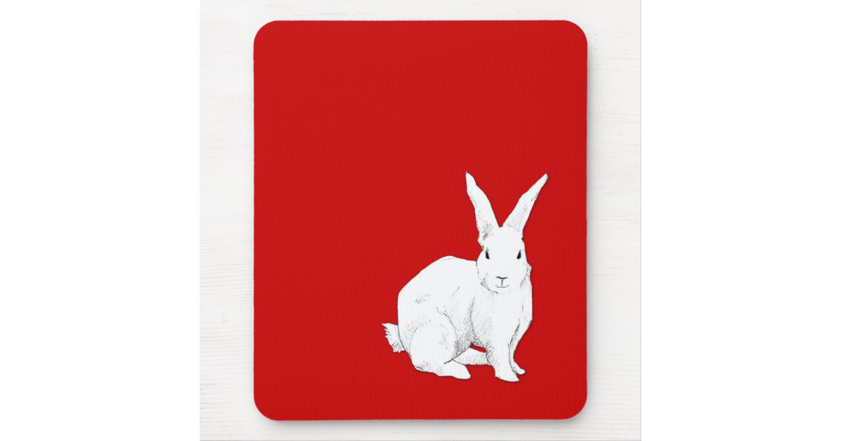 Rabbit red Mousepad | Zazzle