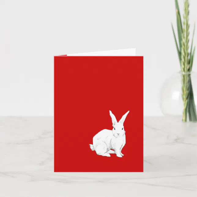 Rabbit red Note Card | Zazzle